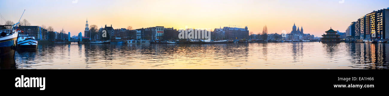 Amsterdam skyline silhouette hi-res stock photography and images - Alamy