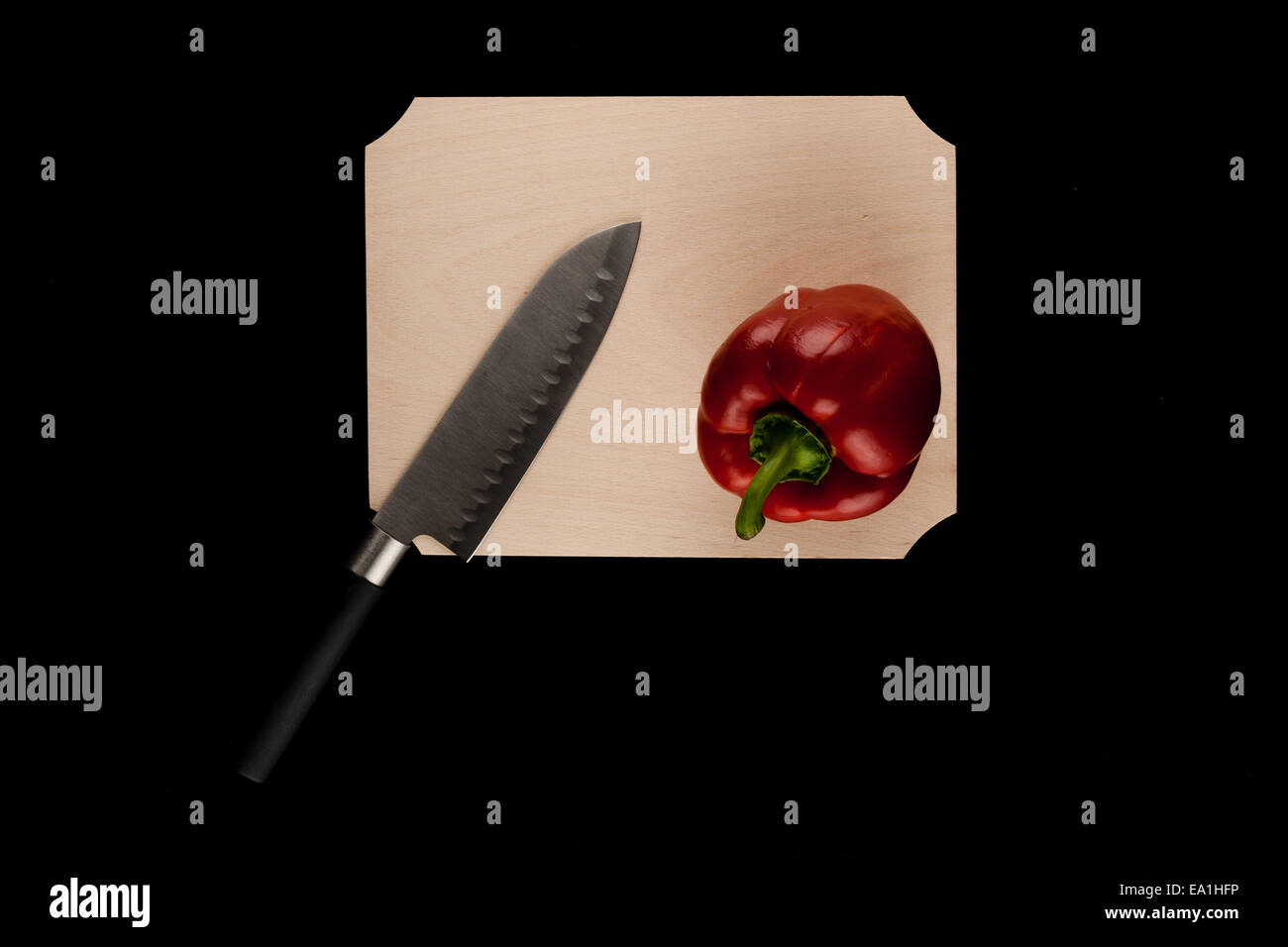 pepper with knife Stock Photo - Alamy