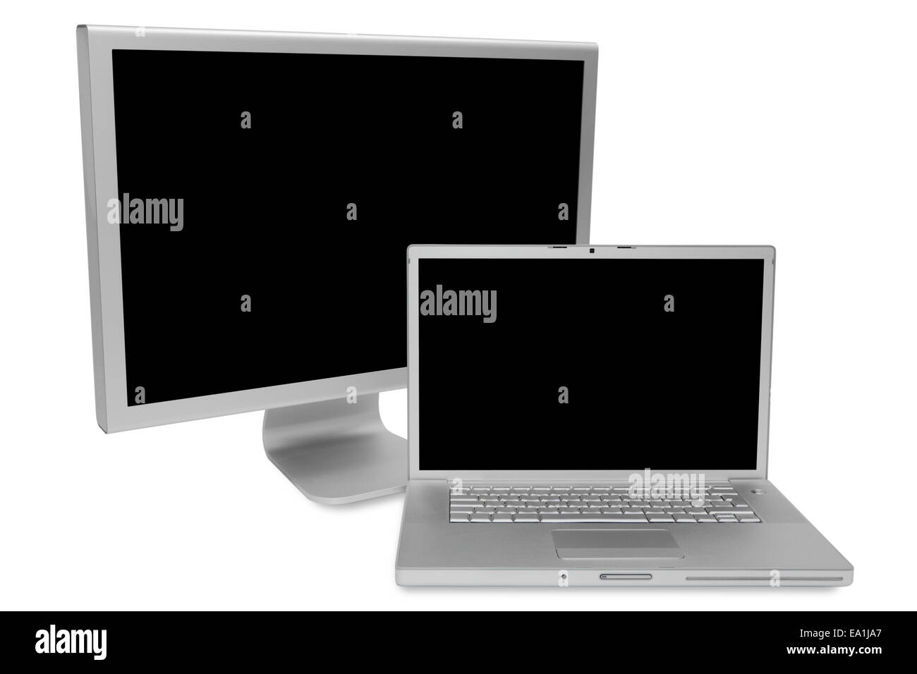 Modern laptop and the display Stock Photo - Alamy