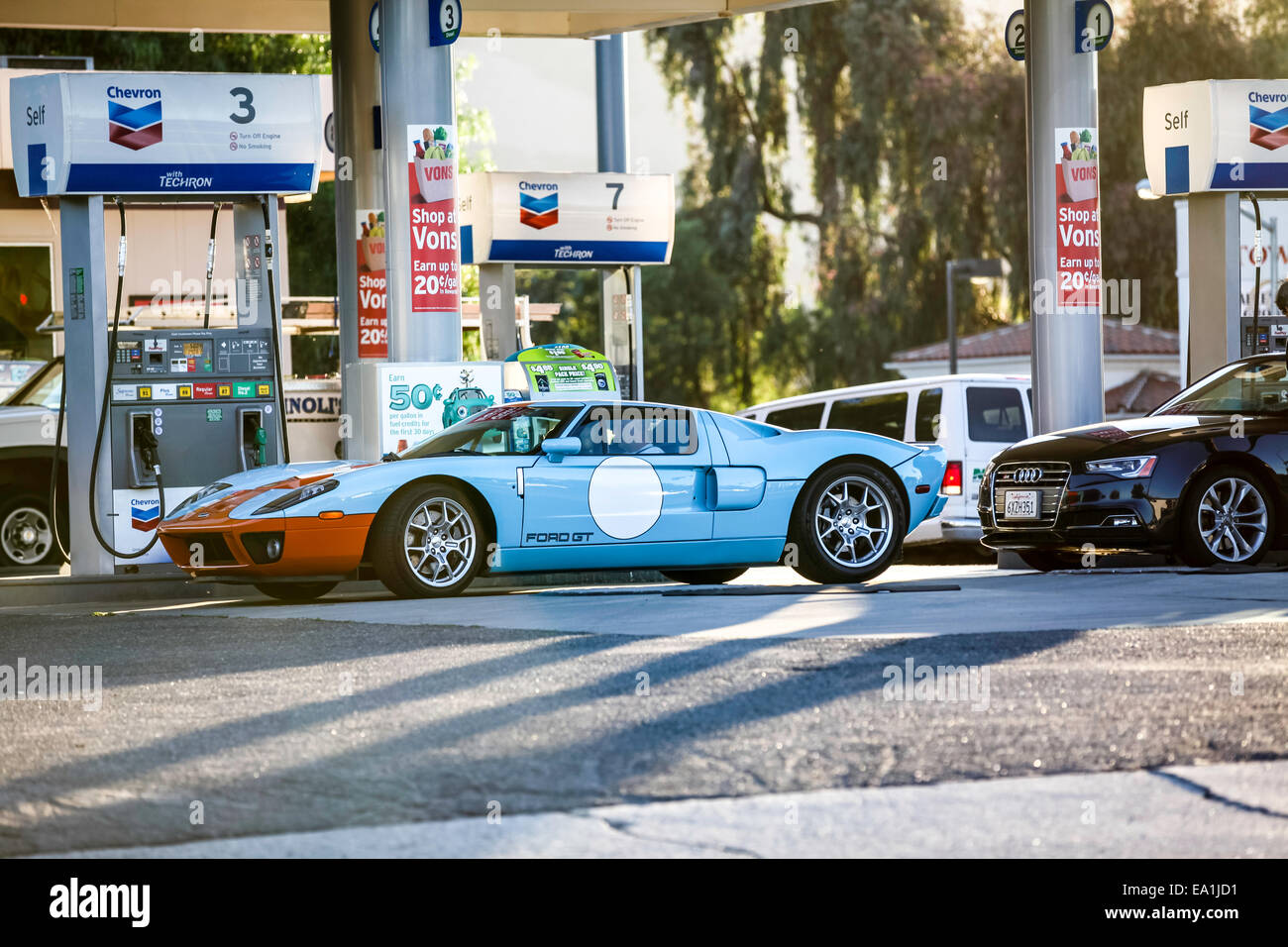 A Ford GT 40 at a Chevron Gas Station in Buellton California Stock ...