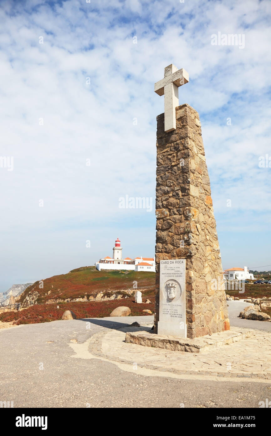 Lighthouse and obelisk with a cross Stock Photo - Alamy
