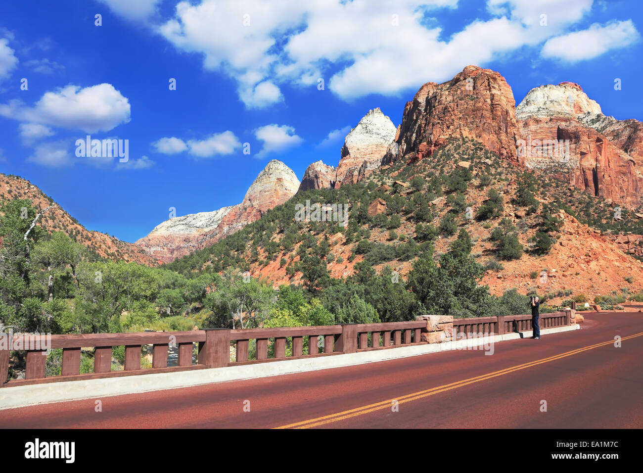 Excellent with red asphalt road Stock Photo - Alamy