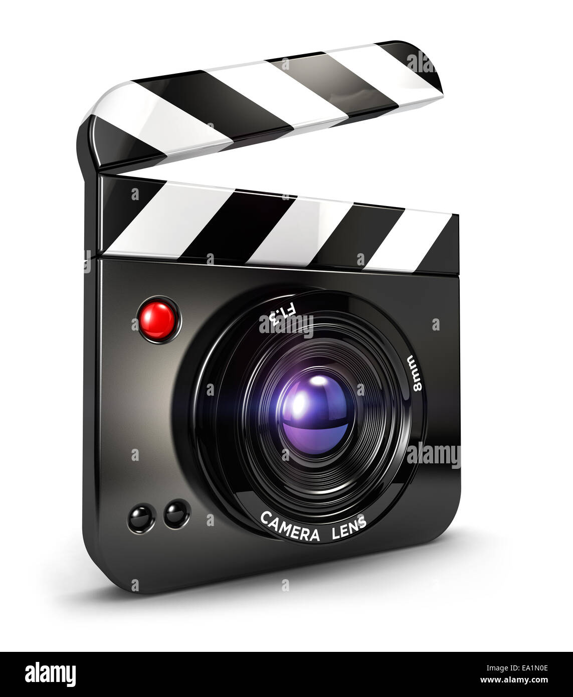 3d camera clapper board, isolated white background, 3d image Stock ...