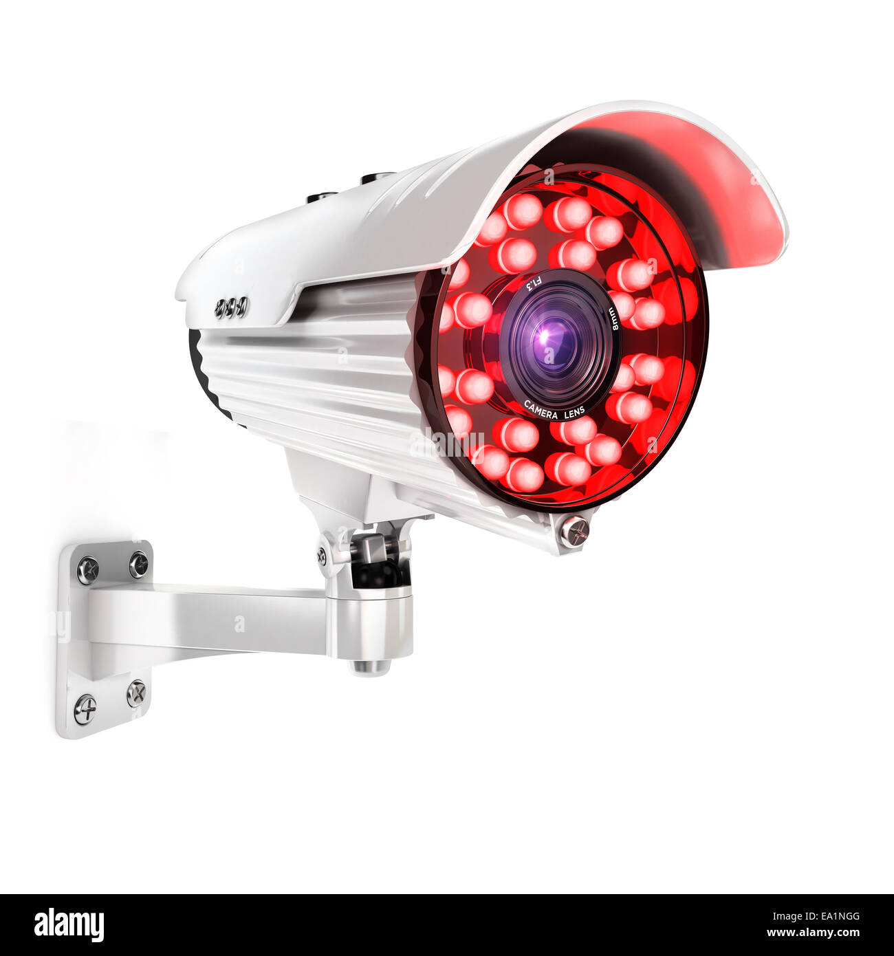 3d security camera, isolated white background, 3d image Stock Photo - Alamy