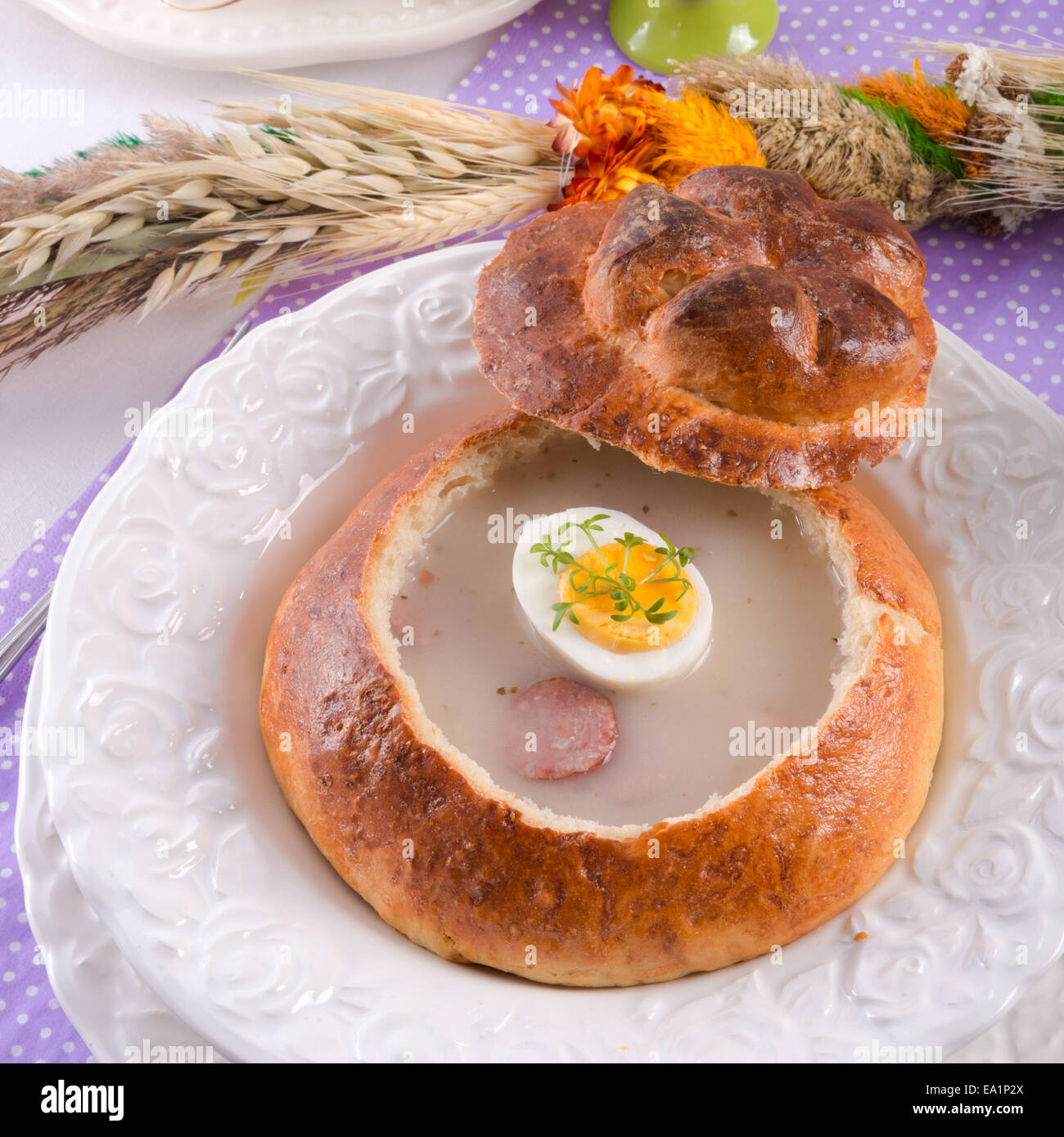Sour rye soup Stock Photo - Alamy