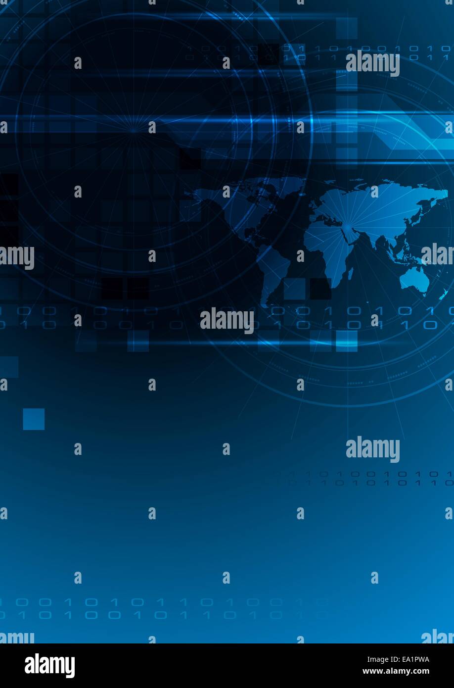 Dark blue technology design Stock Photo - Alamy