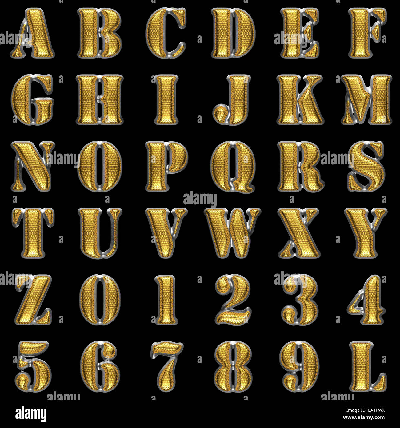 golden alphabet on black background Stock Photo - Alamy