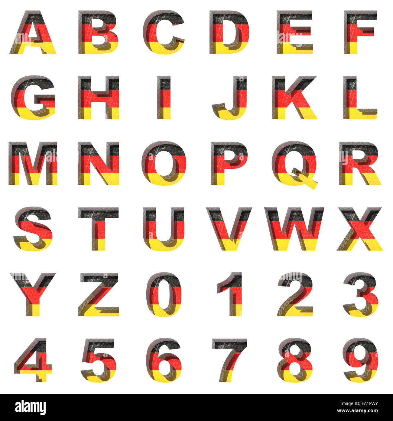 Germany alphabet on white background Stock Photo - Alamy