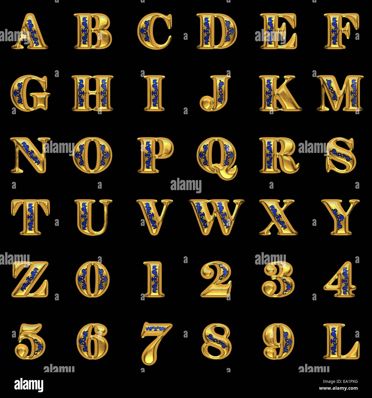 golden alphabet on black background Stock Photo - Alamy