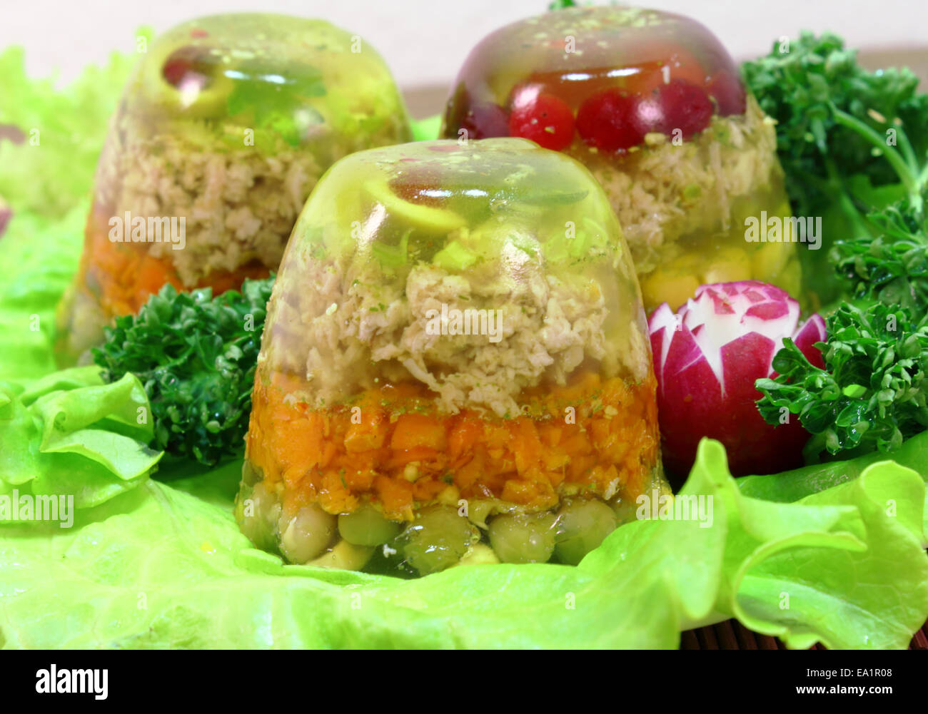 Meat jelly snack Stock Photo - Alamy