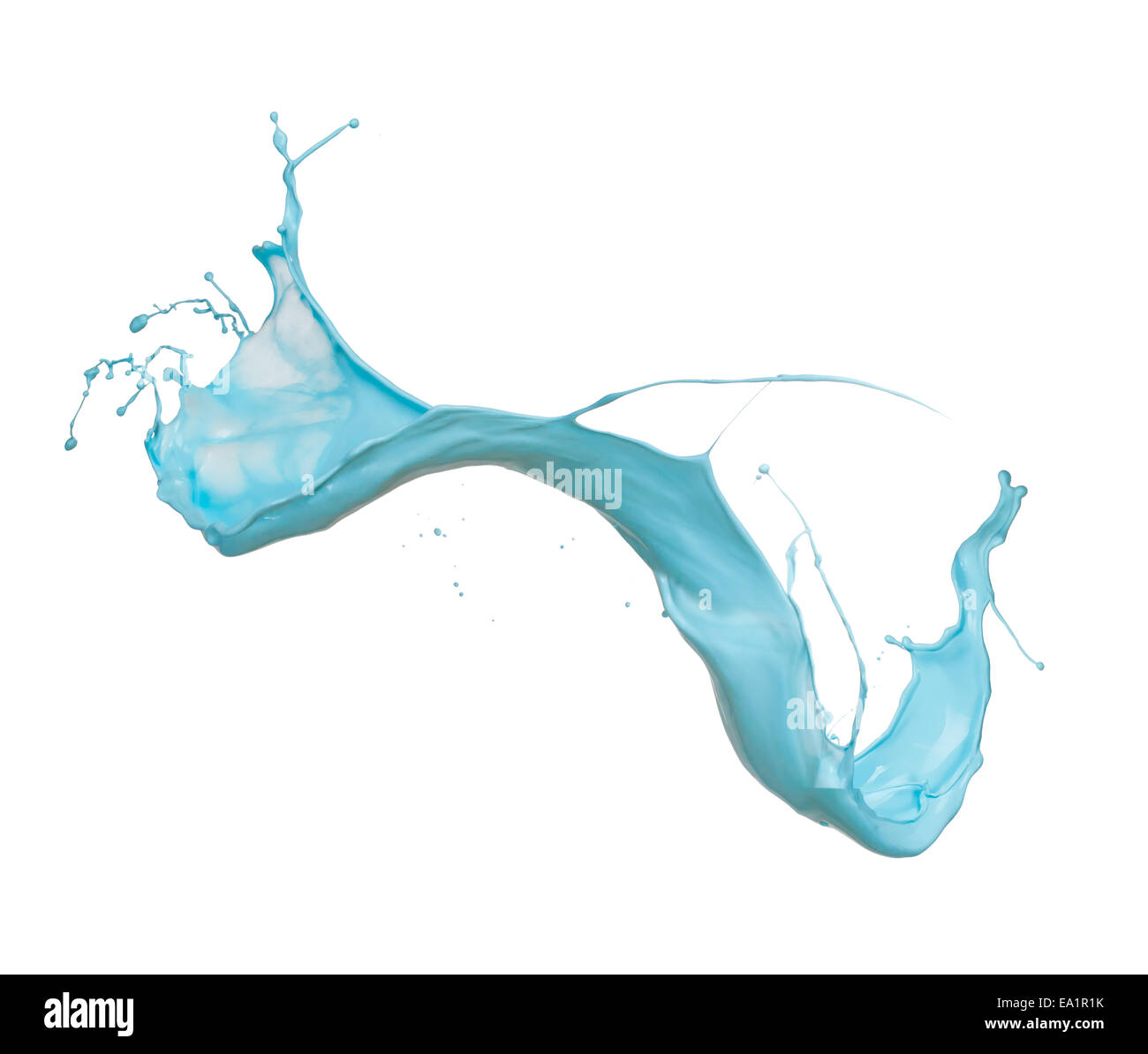 Blue paint splashes collection, isolated on white background Stock ...