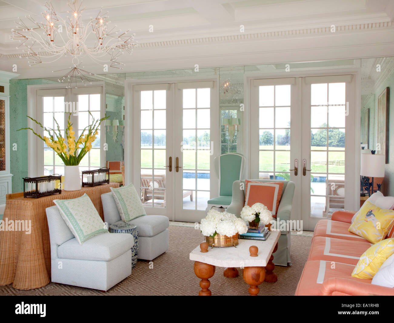 interior of guest cottage living room Stock Photo - Alamy