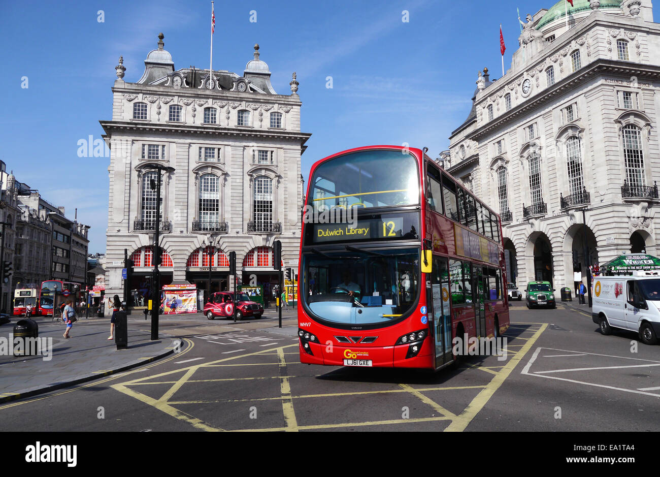 big red bus in london city Stock Photo - Alamy