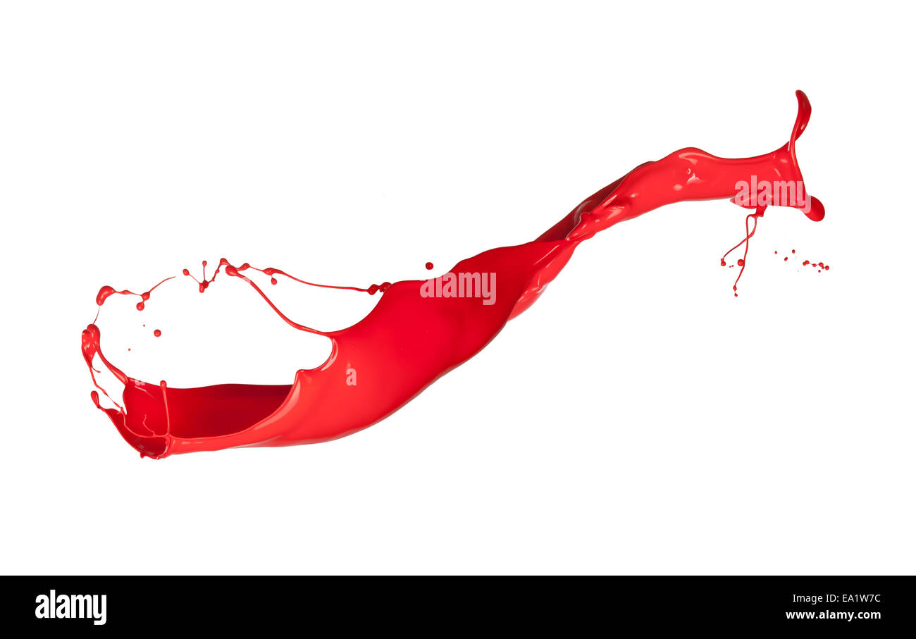 Red paint splash, isolated on white background Stock Photo - Alamy