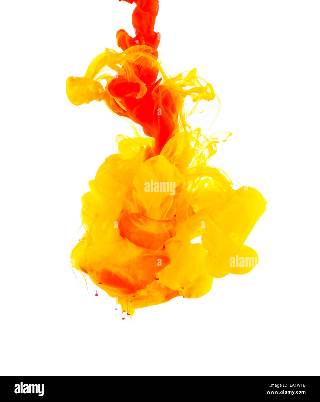 Studio shot of colored ink in water, isolated on white background Stock ...