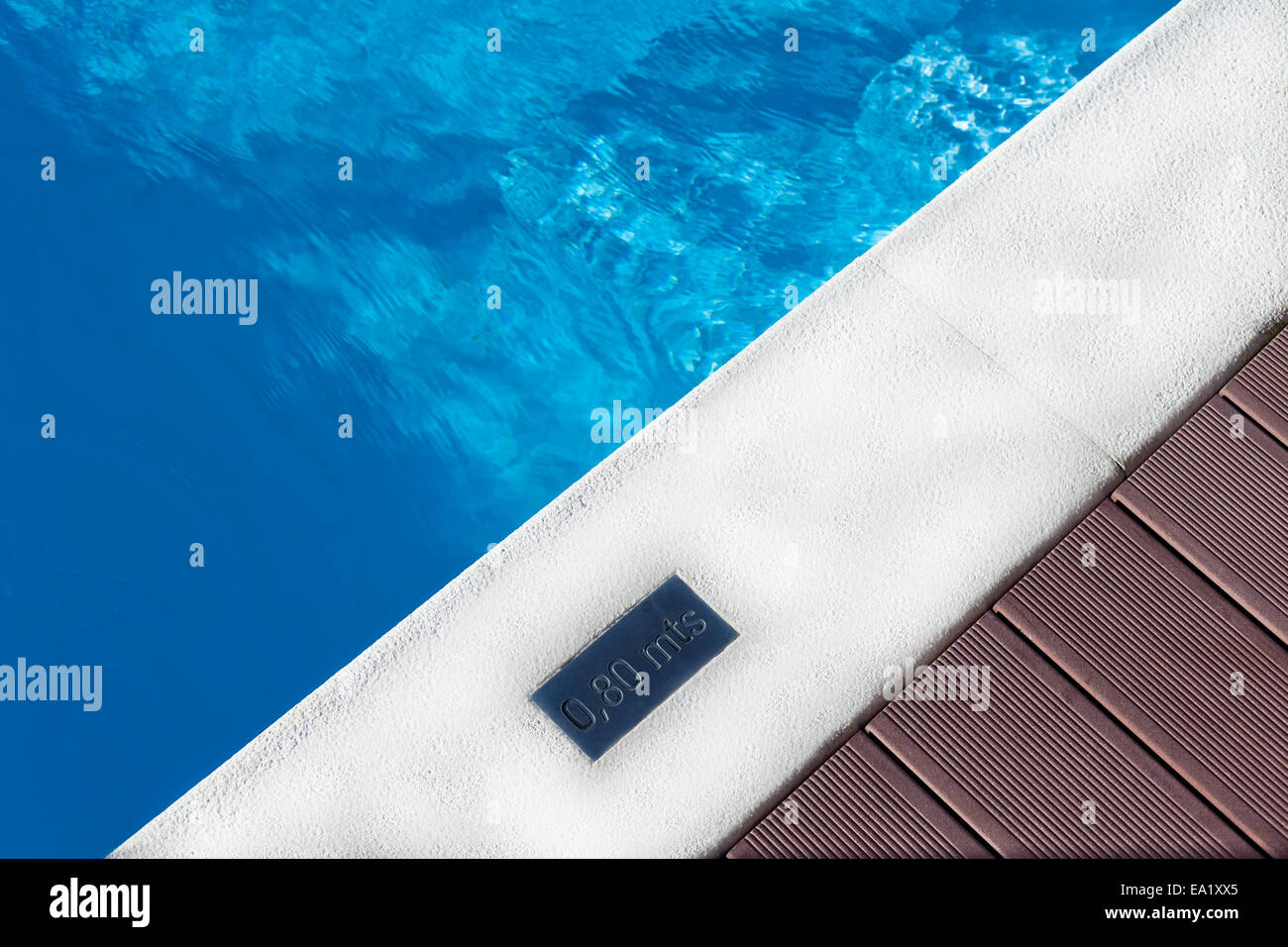 Bright blue water in a swimming pool. Horizontal shot Stock Photo - Alamy