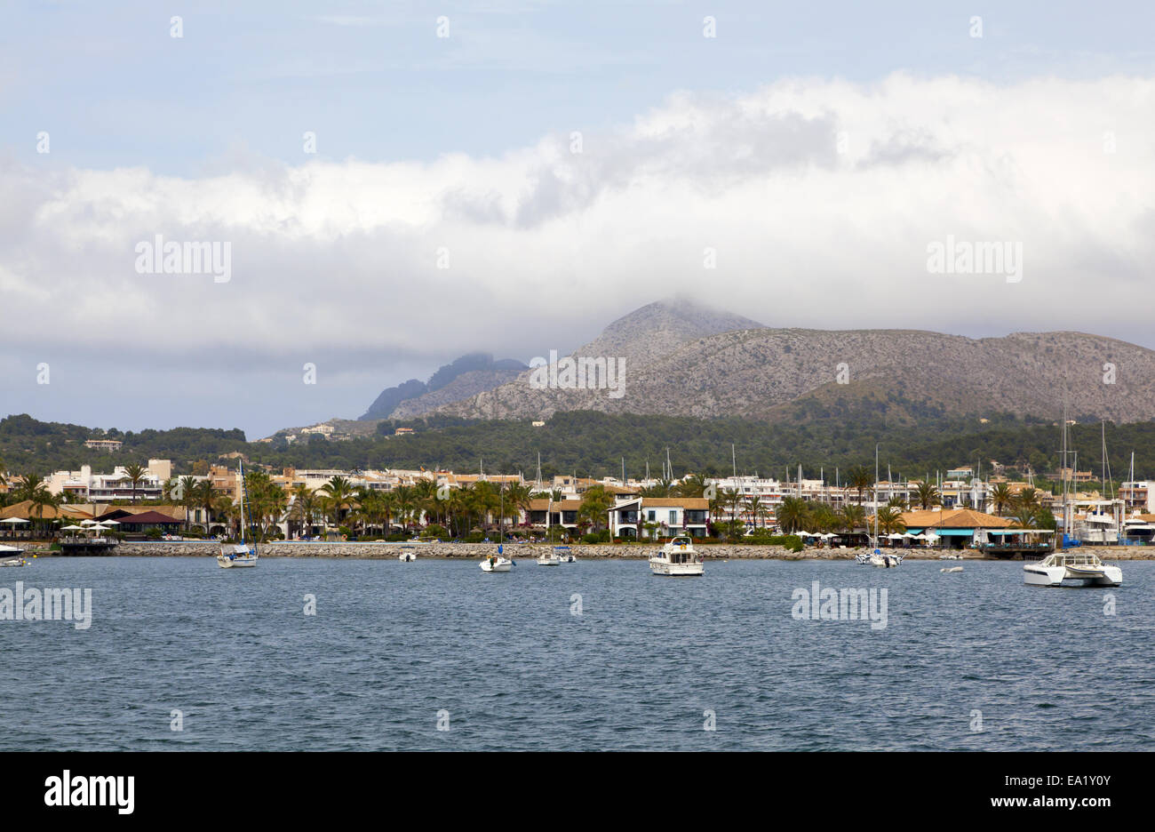 Overlooking Port Alcudia Stock Photo - Alamy