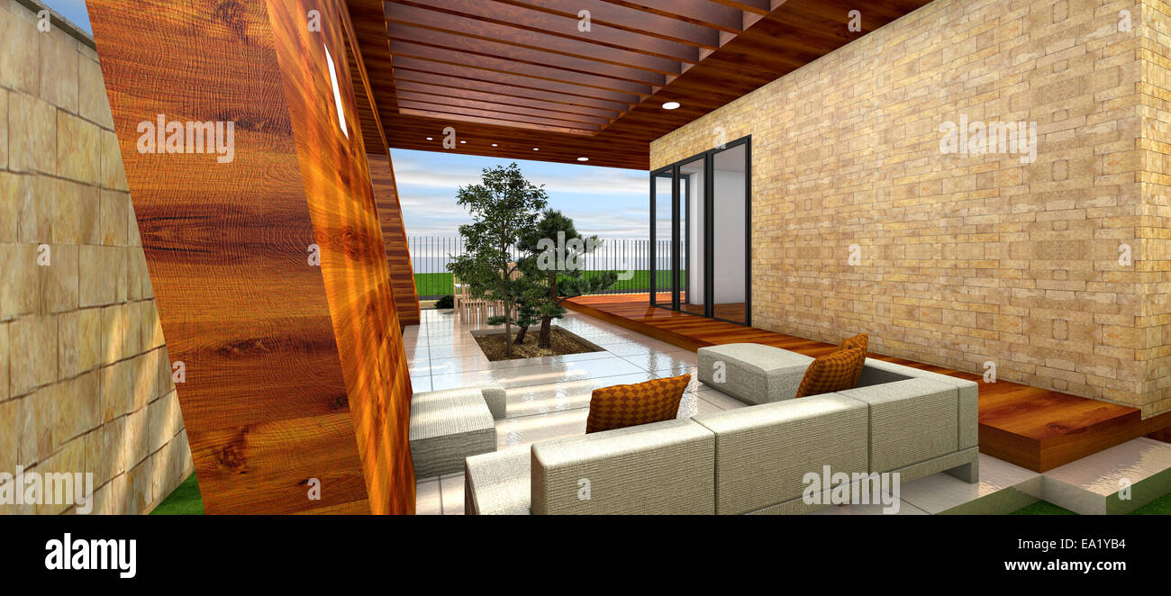 modern contemporary house terrace Stock Photo - Alamy