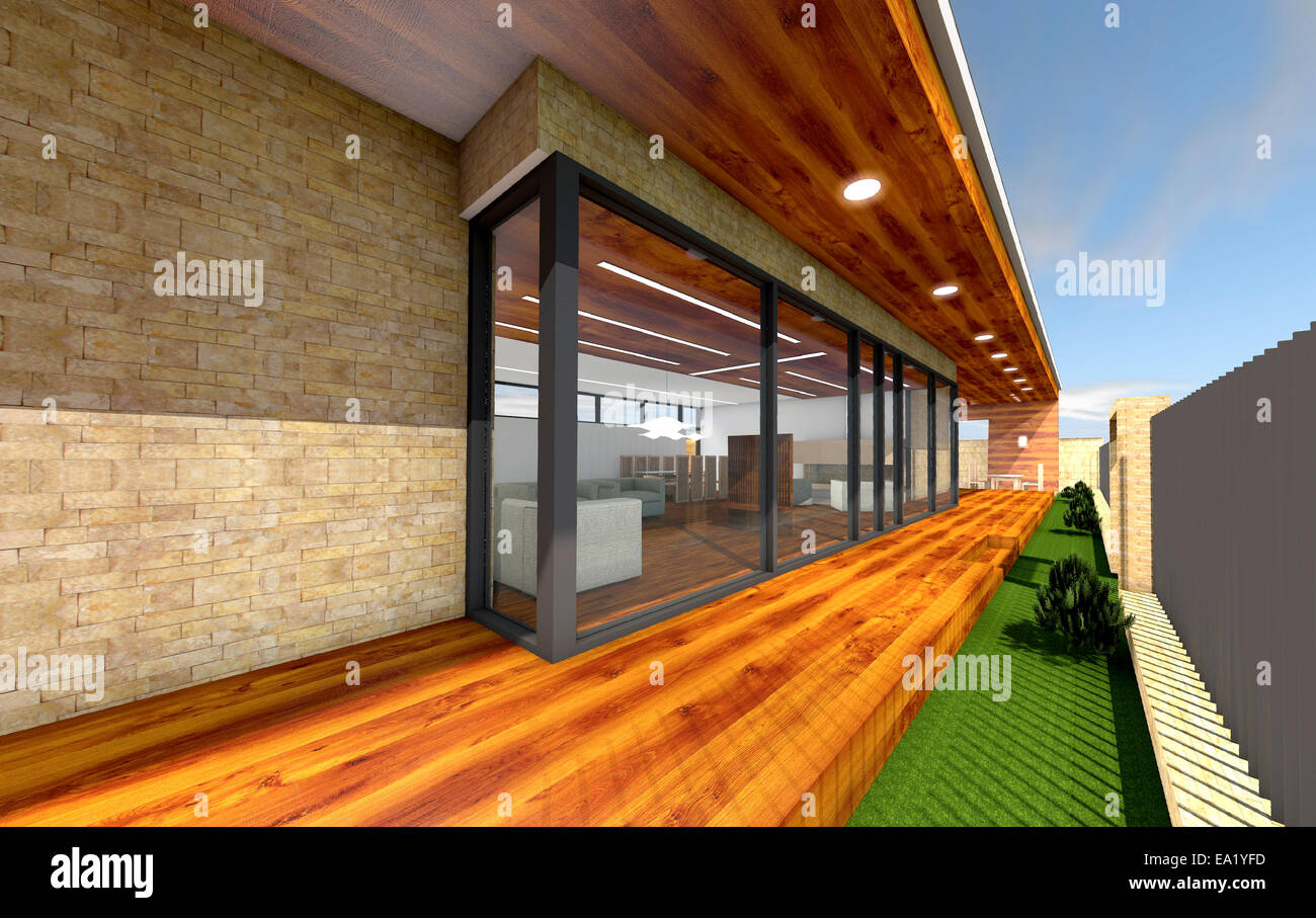 modern contemporary house terrace Stock Photo - Alamy