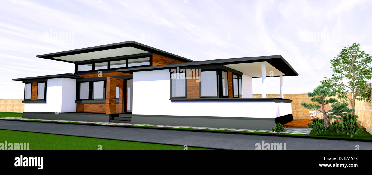 modern contemporary house terrace Stock Photo - Alamy