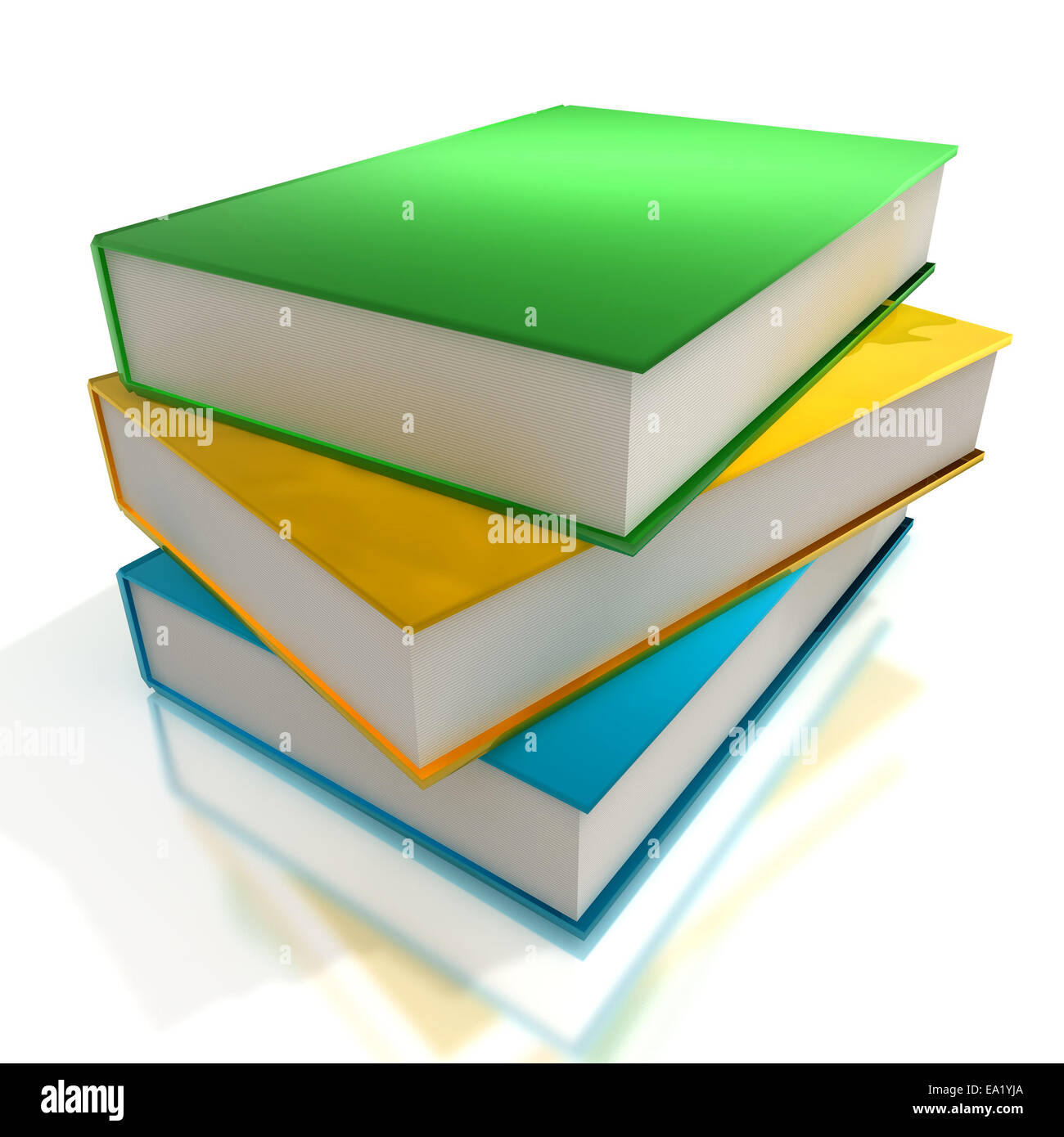 Stack of colorful books over white background Stock Photo - Alamy