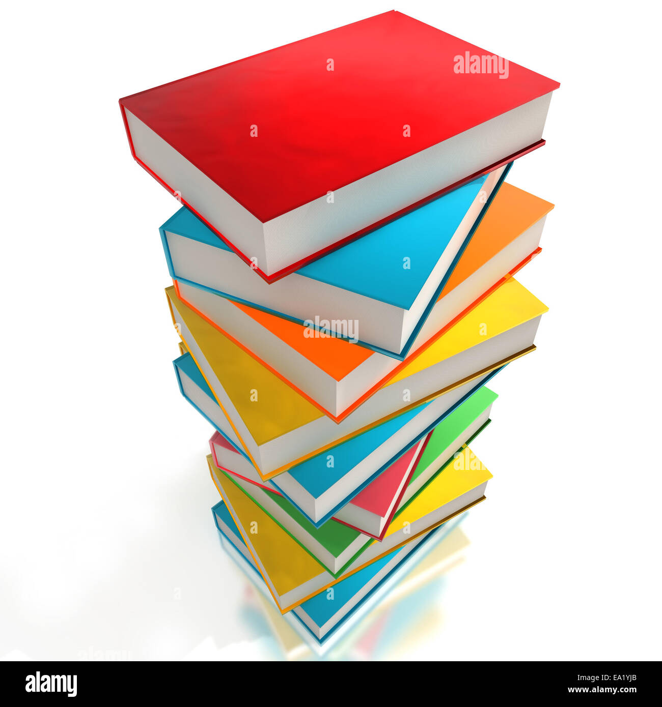 Stack of colorful books over white background Stock Photo - Alamy