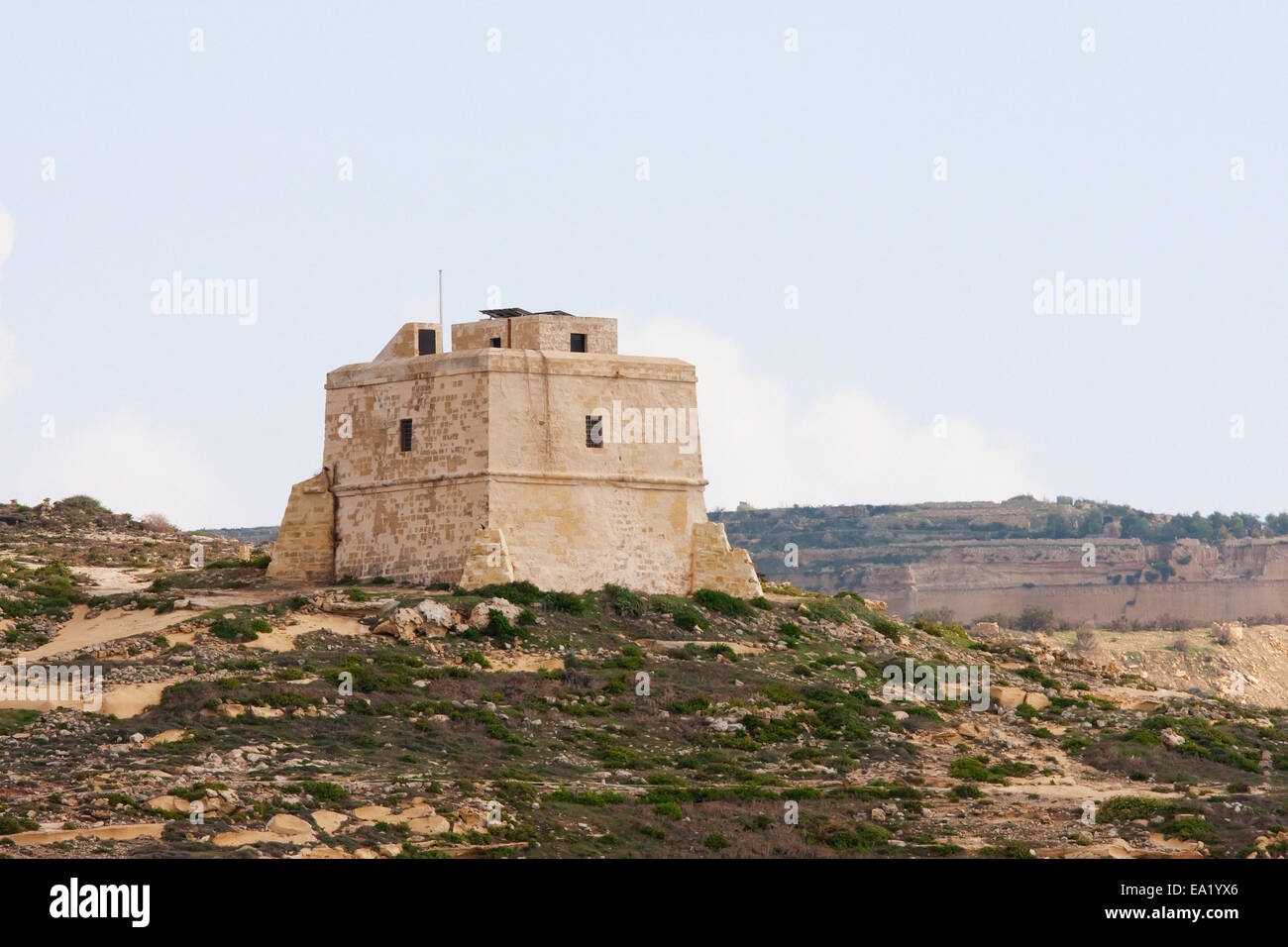 Qawra Tower, Dwejra Bay, Gozo Island, Malta Stock Photo - Alamy