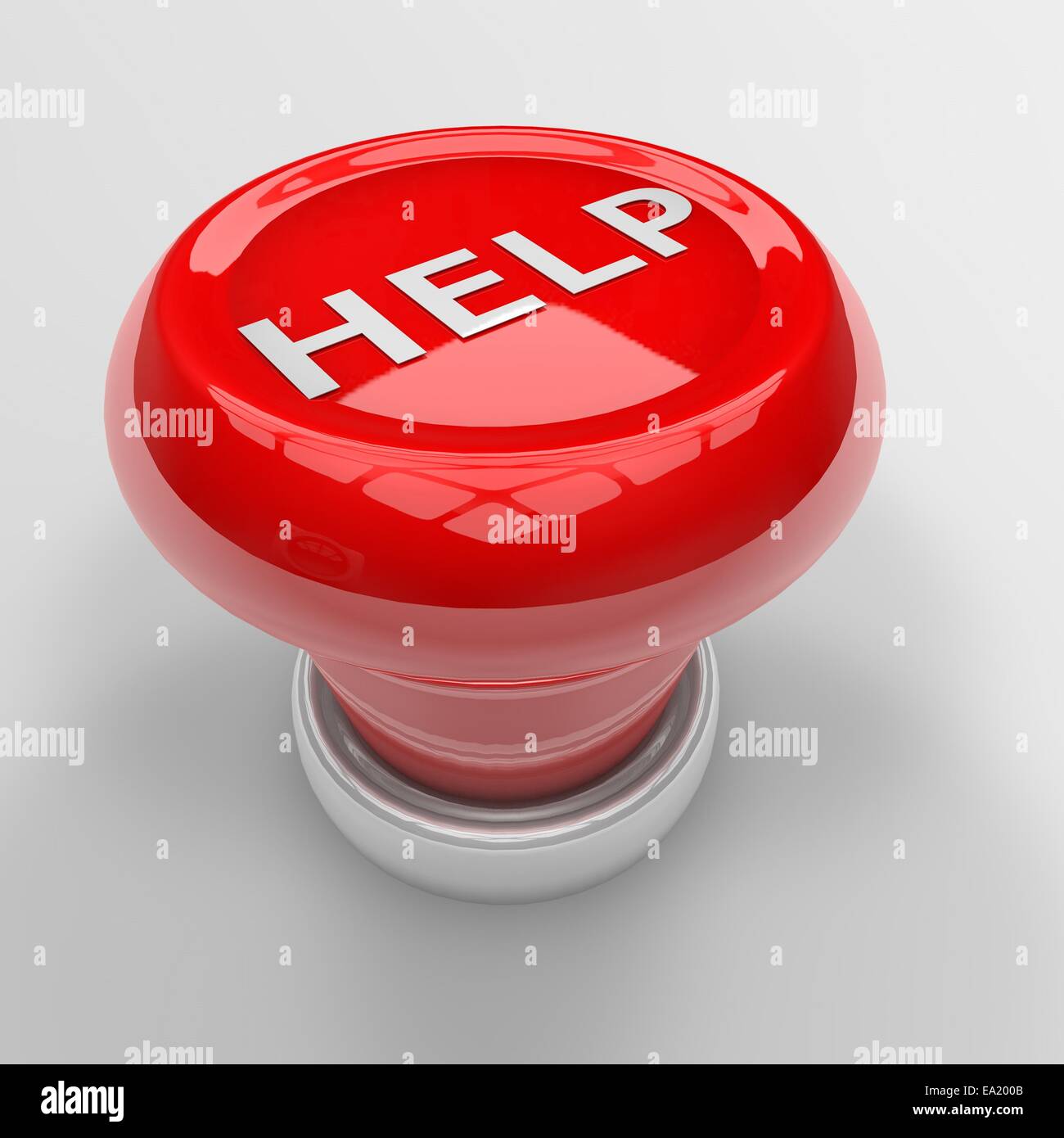 3d render of red help panic button Stock Photo - Alamy