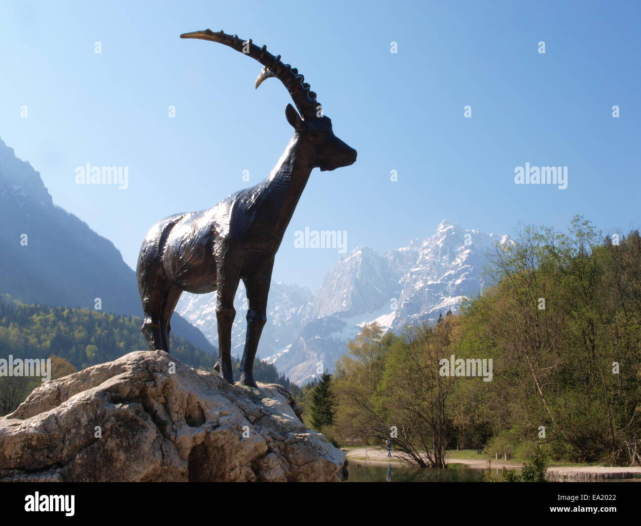 Statue of a legendary ibex - Slovenia Stock Photo - Alamy
