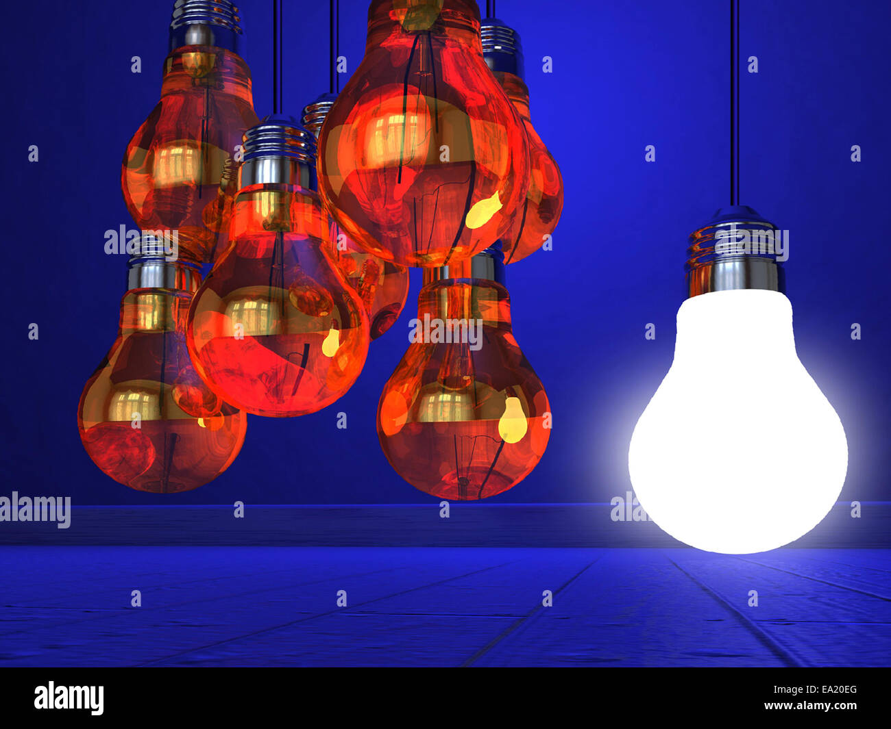 Light bulb lamps on a colour background Stock Photo - Alamy