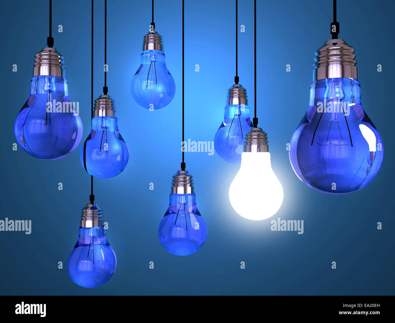 Light bulb lamps on a colour background Stock Photo - Alamy