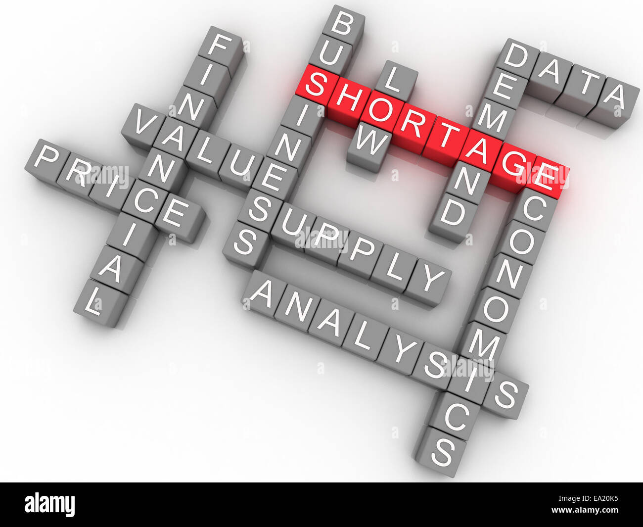 3d imagen Shortage concept word. High Demand and Low Supply analysis ...