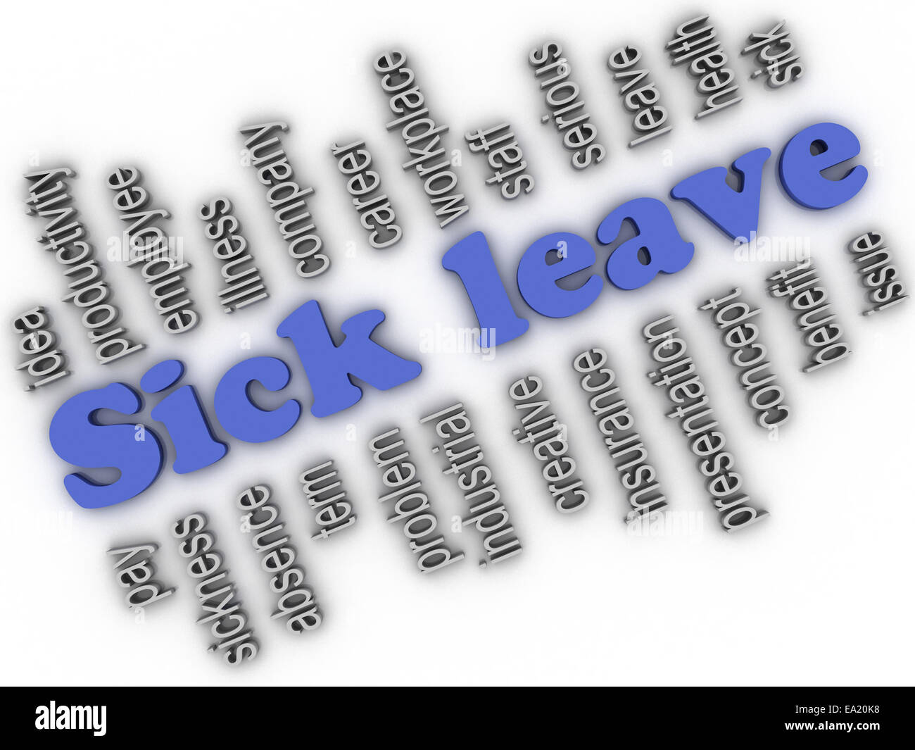 3d imagen Sick leave concept word cloud background Stock Photo - Alamy