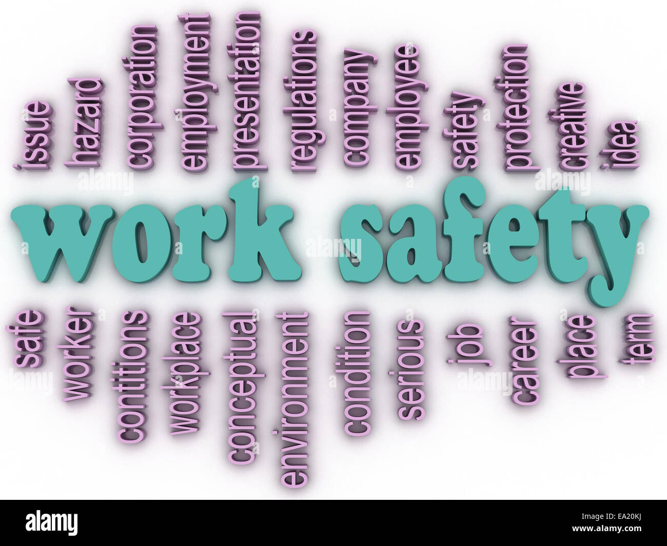 3d imagen Work safety concept word cloud background Stock Photo - Alamy