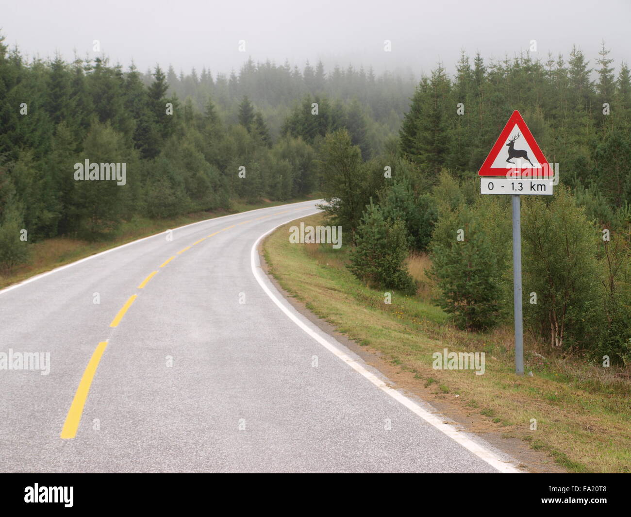 Animal crossing traffic sign in lappland Stock Photo - Alamy