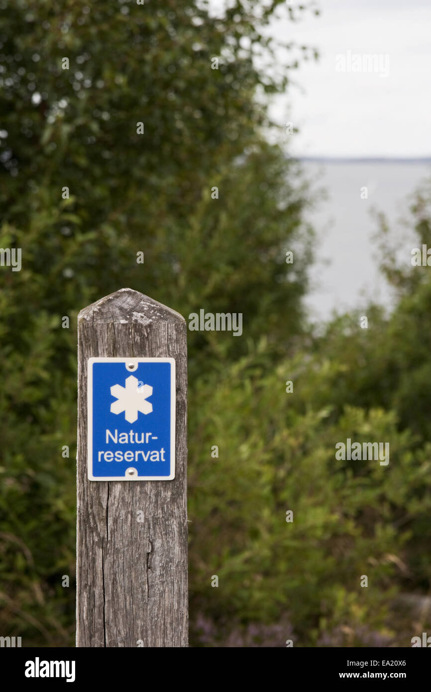 Sign for a natural reserve Stock Photo - Alamy