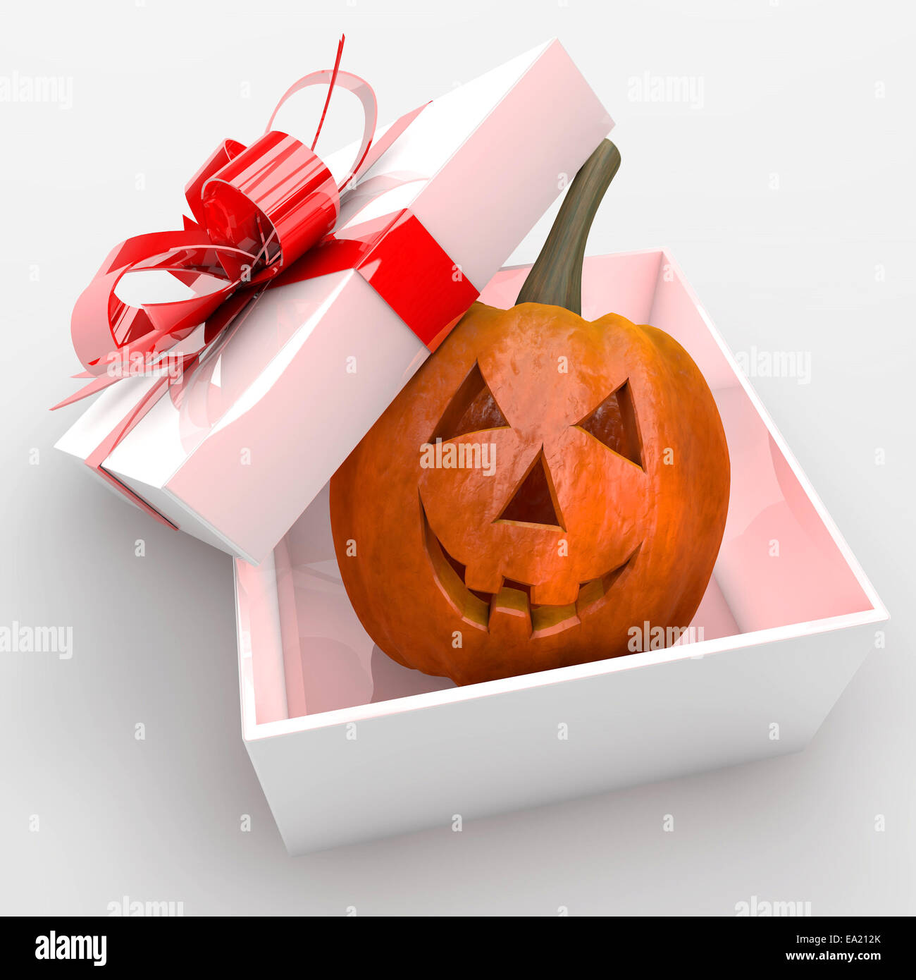 Halloween pumpkin in present box, Halloween concept Stock Photo - Alamy