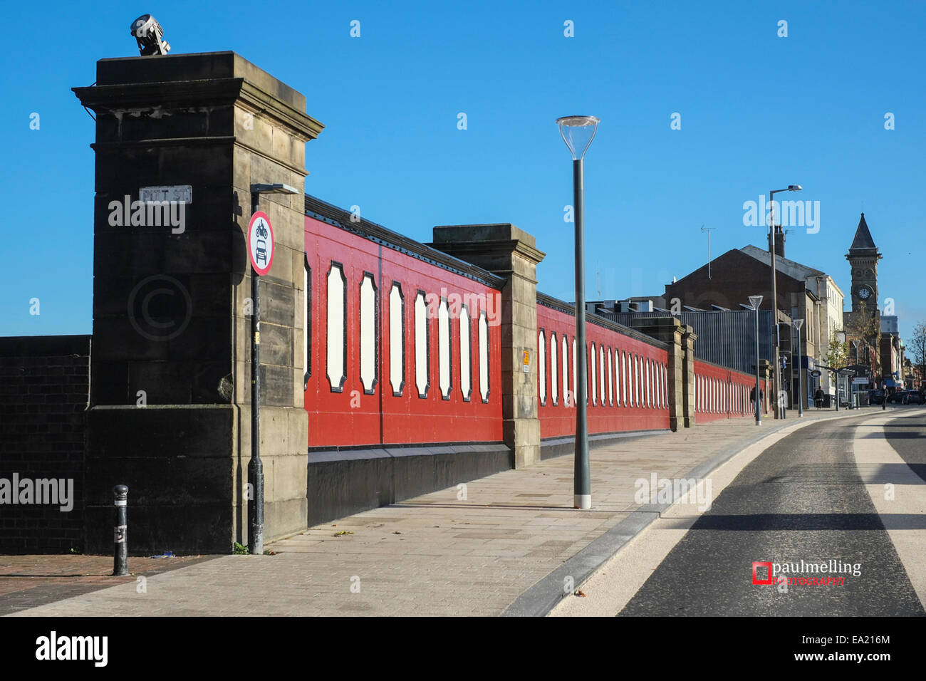 Preston, Lancashire. Approach to the City Centre and Preston Railway ...