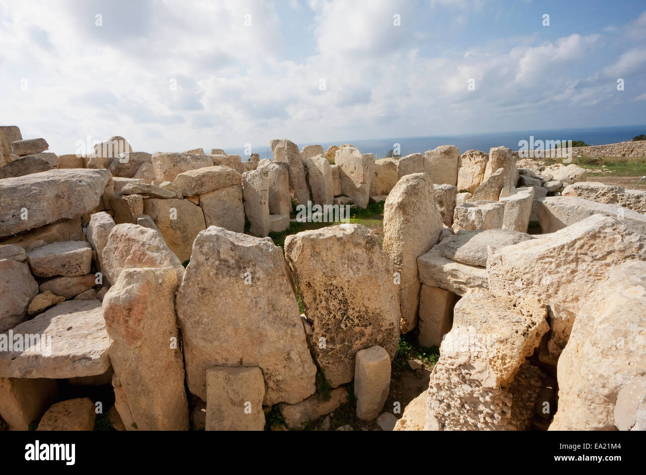 Trilithic Niches, Hagar Qim Megalithic Temple Complex, Malta Stock ...