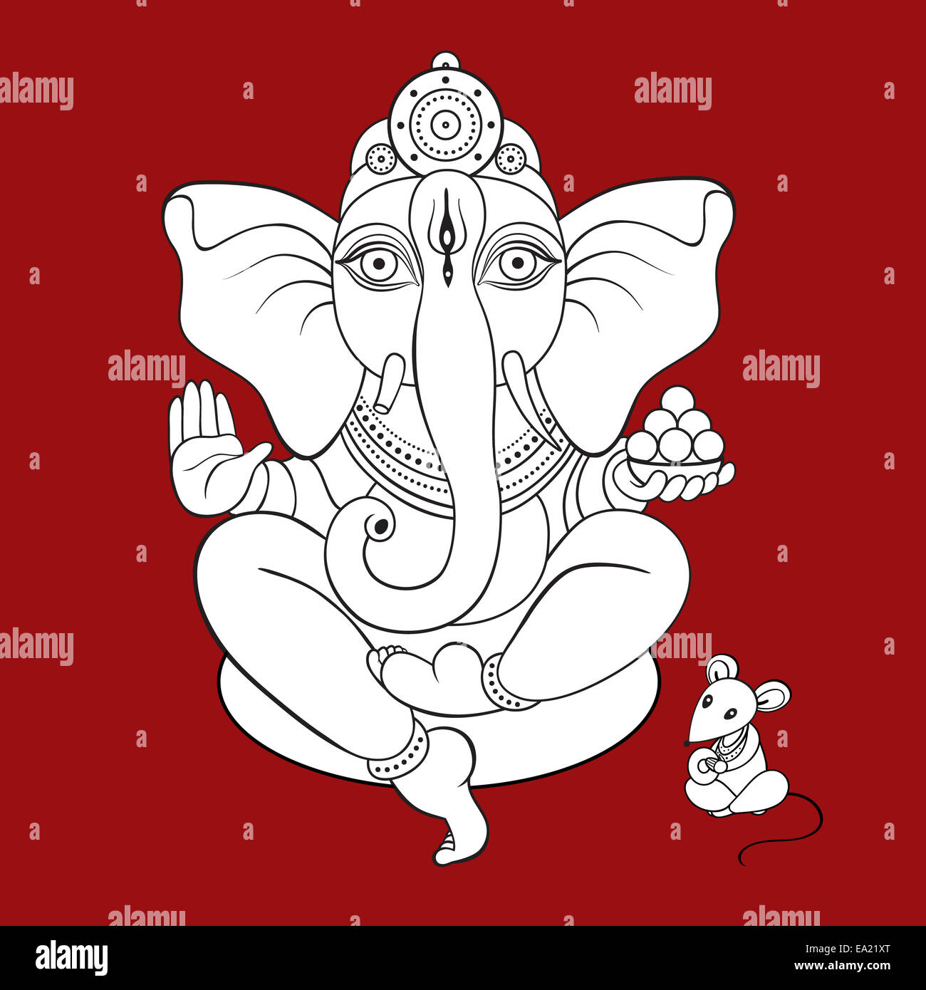 Lord Ganesha Hand drawn illustration Stock Photo - Alamy