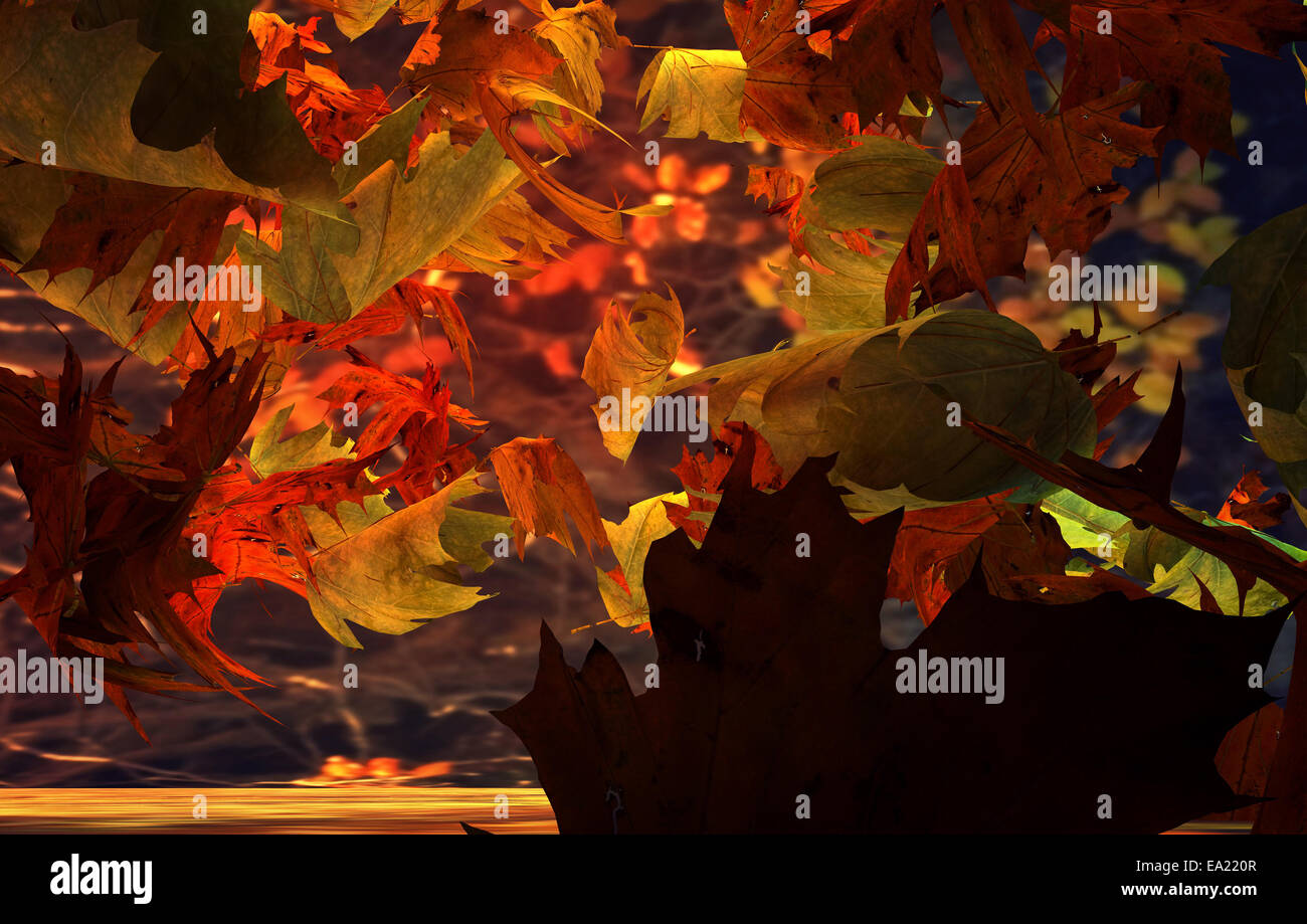 autumn leaves falling Stock Photo - Alamy