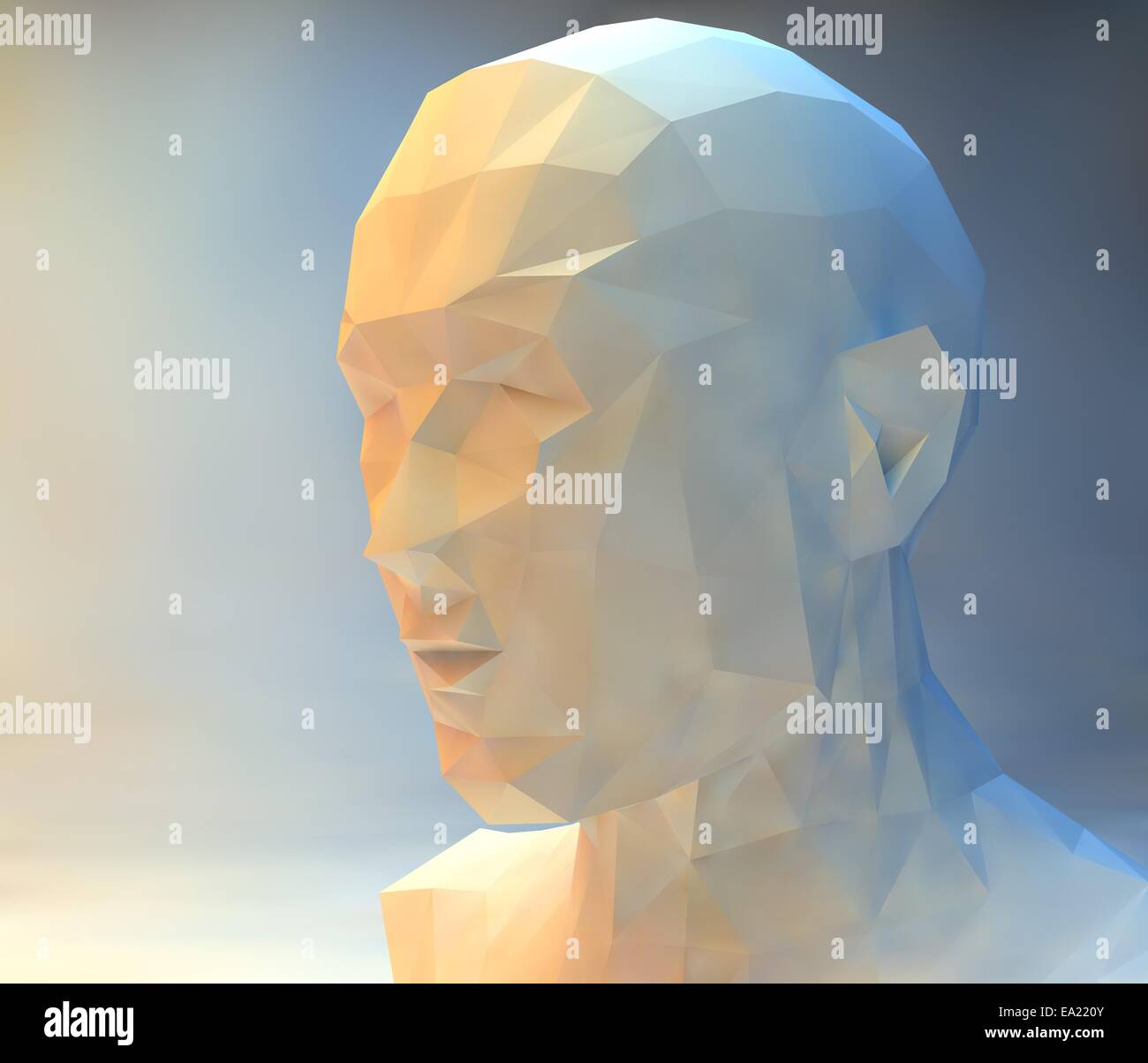 3D stylized man head Stock Photo - Alamy