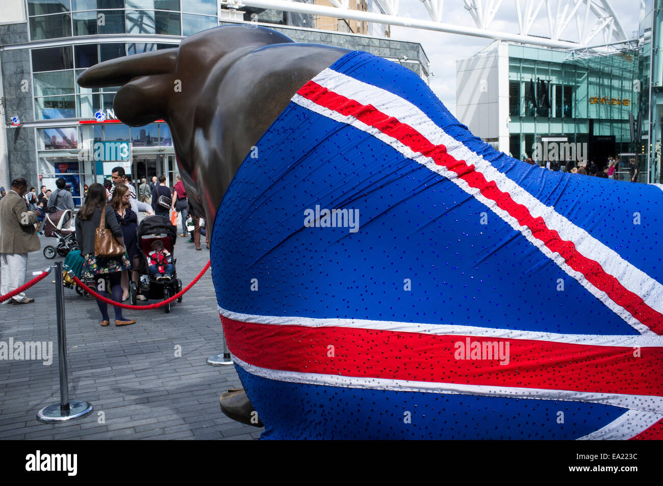 Photograph with Birmingham Bull in Union Jack flag Stock Photo - Alamy