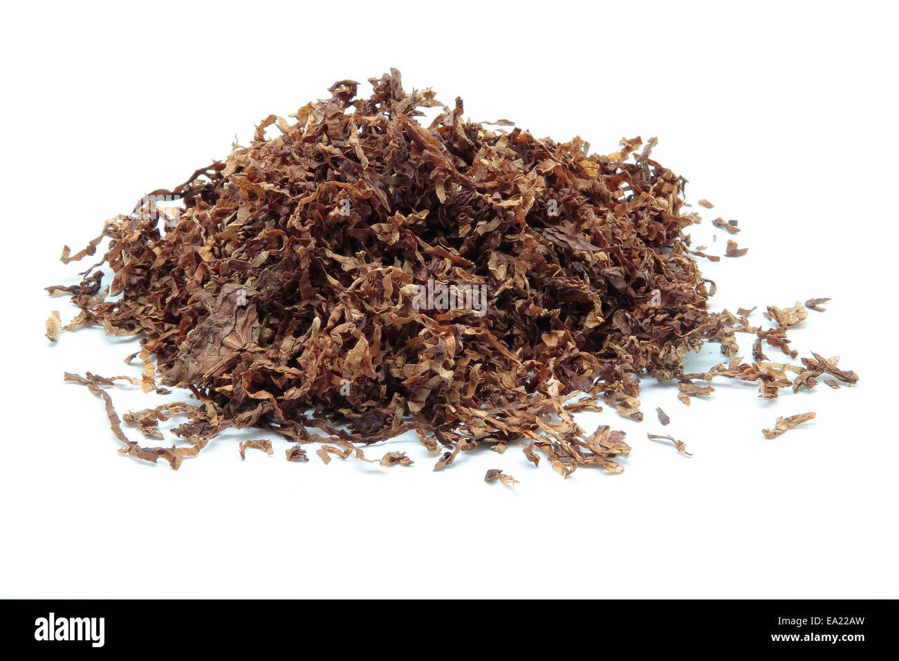 foreground of cut tobacco isolated on white background Stock Photo - Alamy