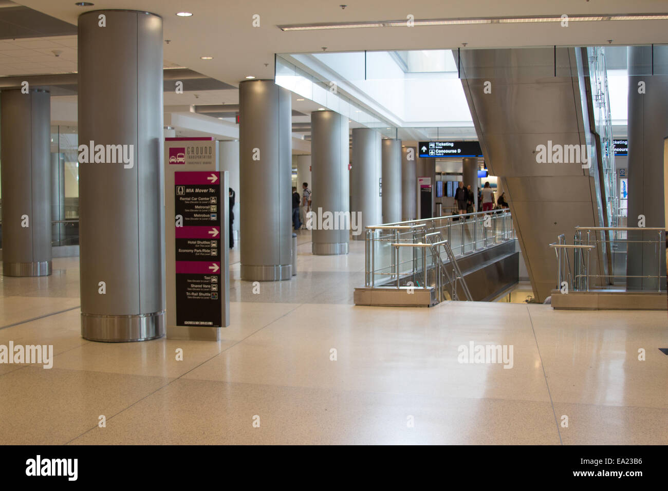 Sign to the MIA mover and ground transportation at Miami International ...