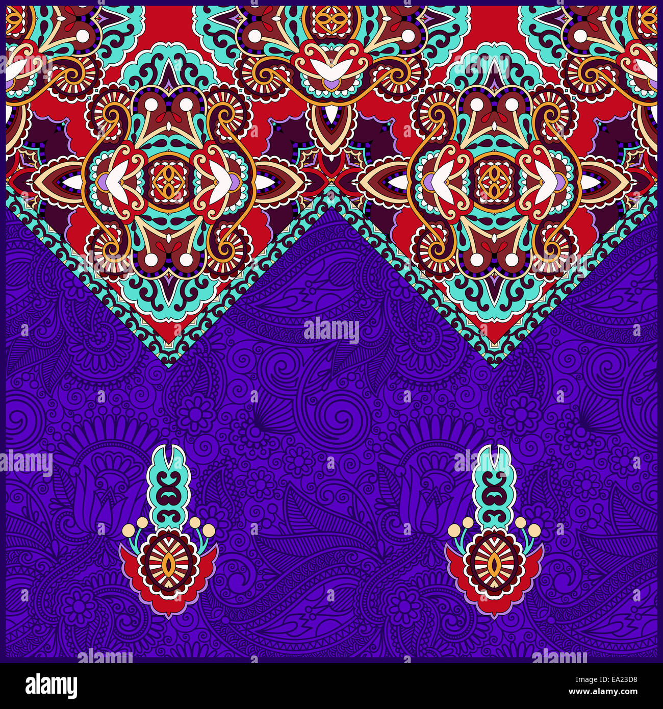 oriental violet colour decorative template for greeting card Stock ...