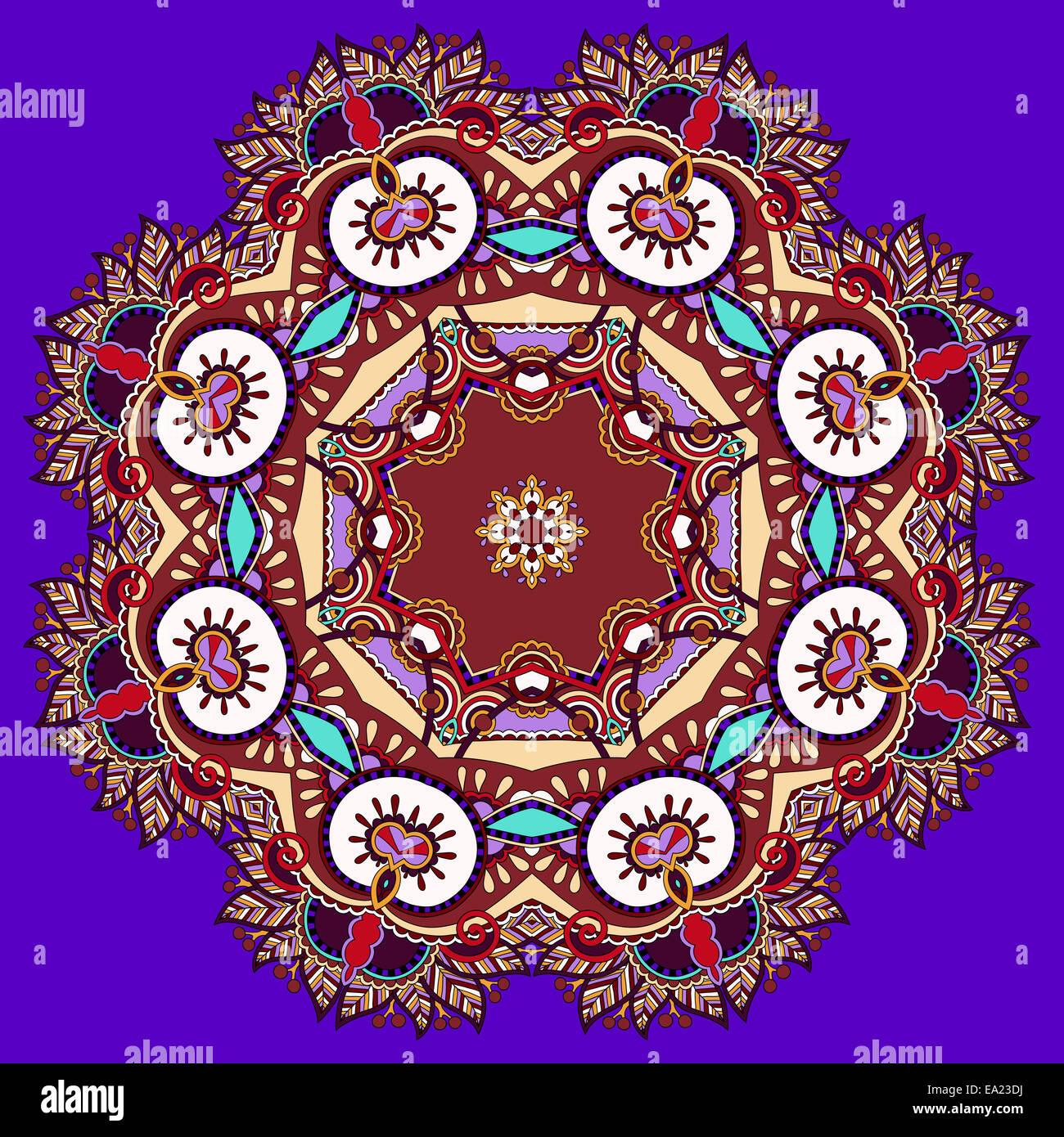 beautiful vintage violet colour circular pattern Stock Photo - Alamy