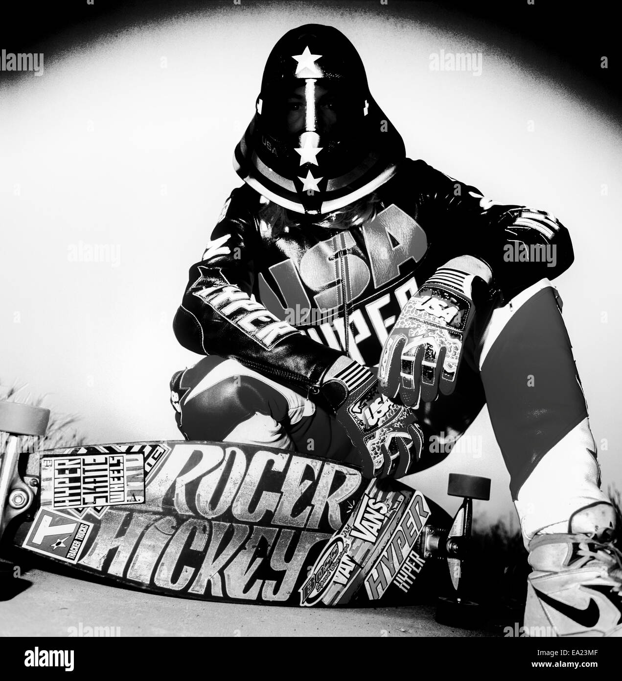 LOS ANGELES, CA – AUGUST 1: Street luger Roger Hickey training in Los ...