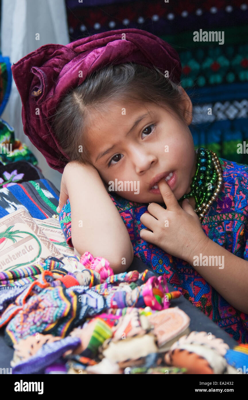 Maya Girl, Panajachel, Solol Stock Photo - Alamy