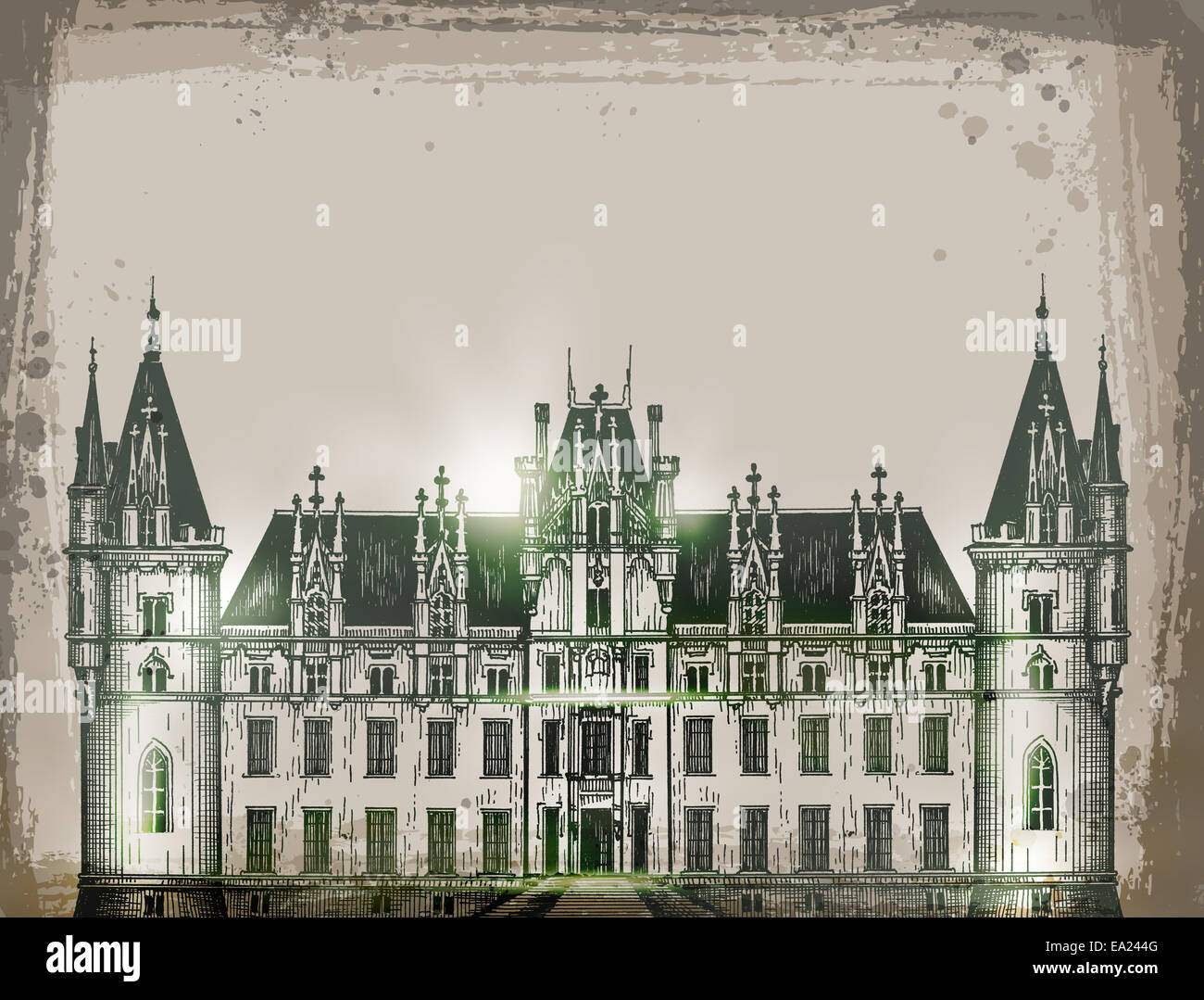 French chateau drawing hi-res stock photography and images - Alamy